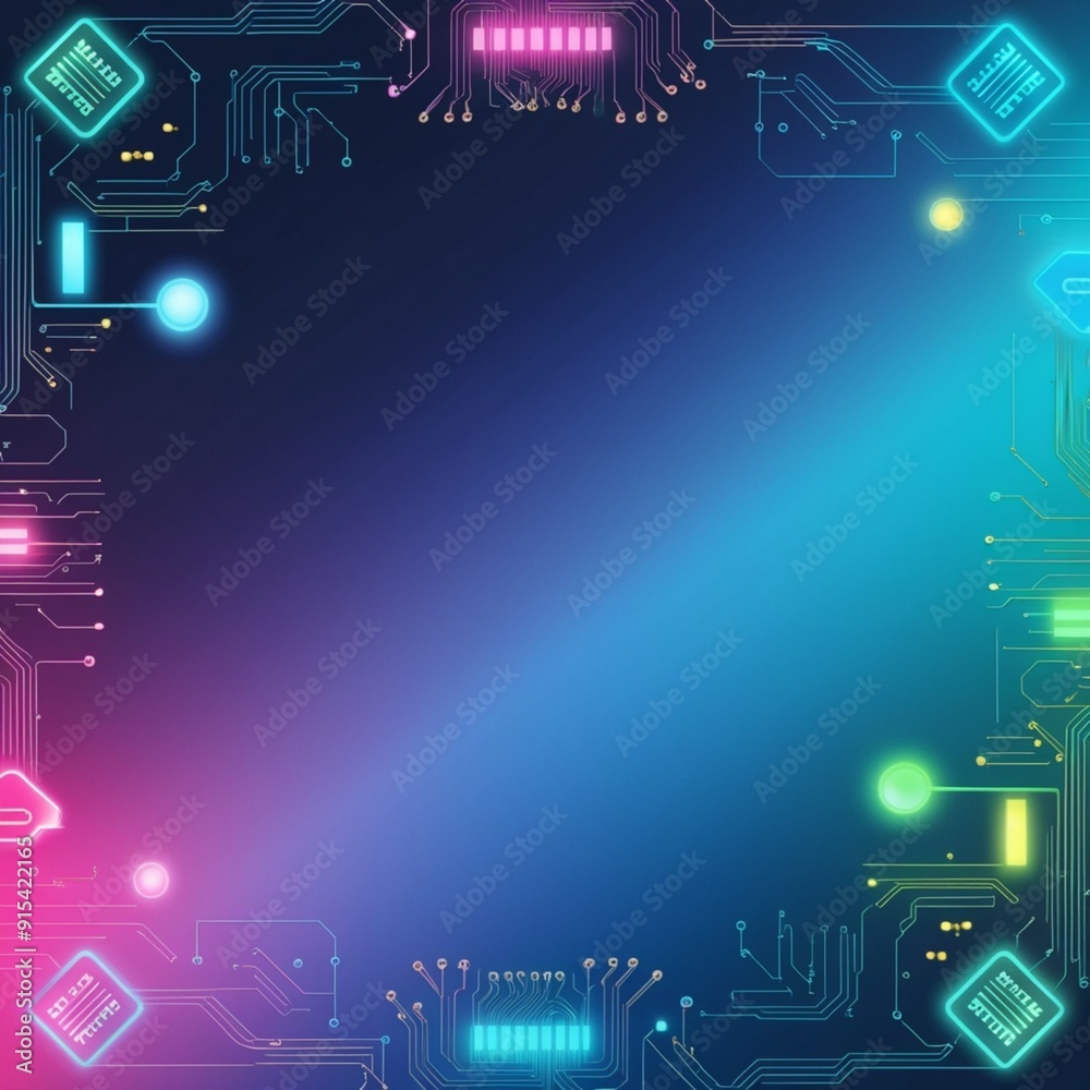 Fundo para tecnologia. Paleta de cores azul e lilás. Template com ...