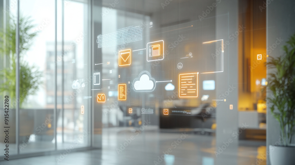 cloud file integration, A stunning holographic display of cloud file ...