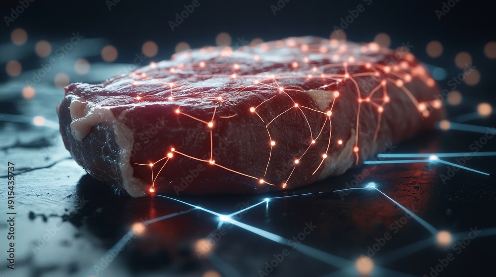 A futuristic depiction of technology intertwining with biology, showing ...
