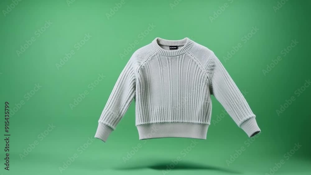 A white sweater rotating against a green screen background, for ...