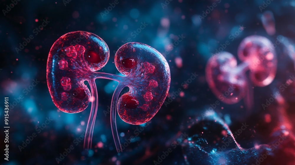 "Realistic depiction of kidneys as part of the human body, presented in ...