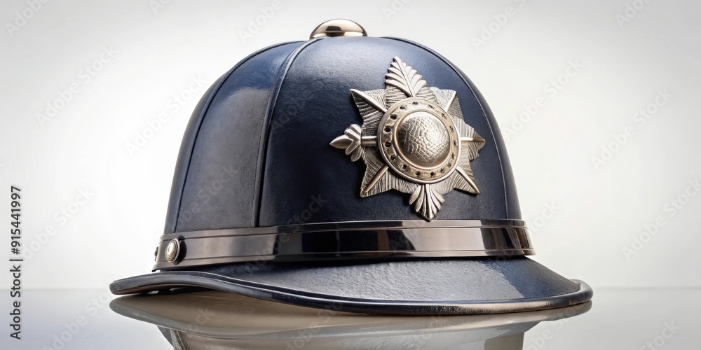 Traditional helmet worn by British police officers , British, police ...