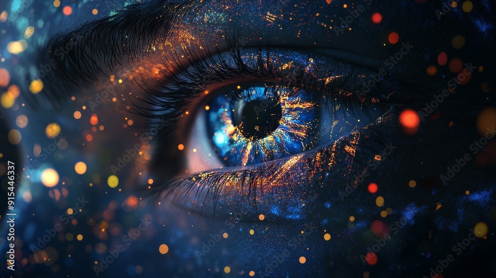 An animation concept depicting the iris and pupil of a human eye ...