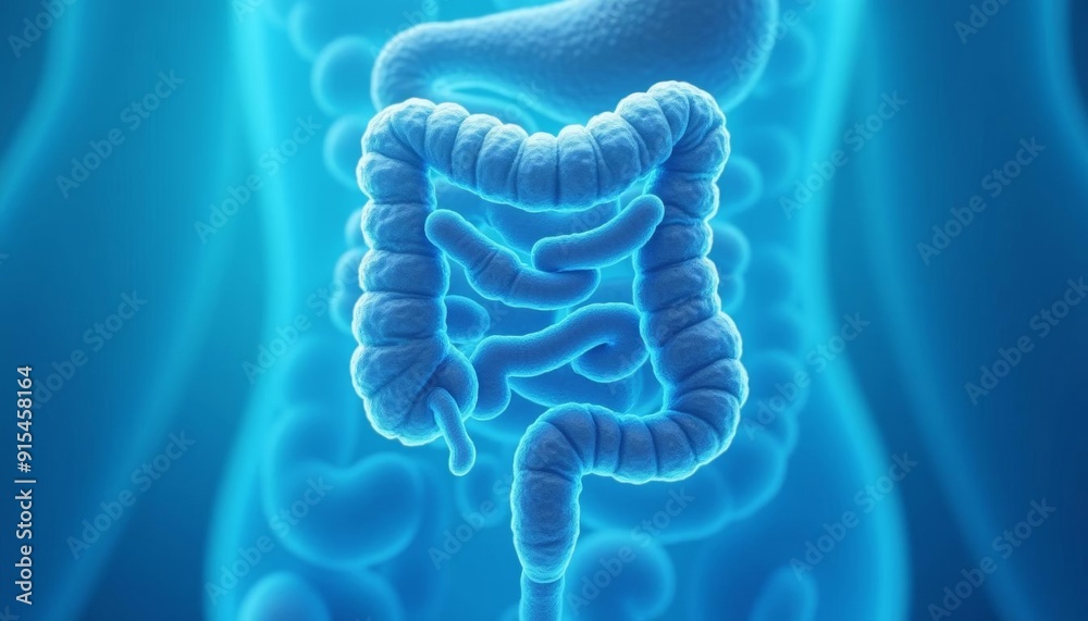 Illustrated 3D model of the human gastrointestinal tract Stock イラスト ...