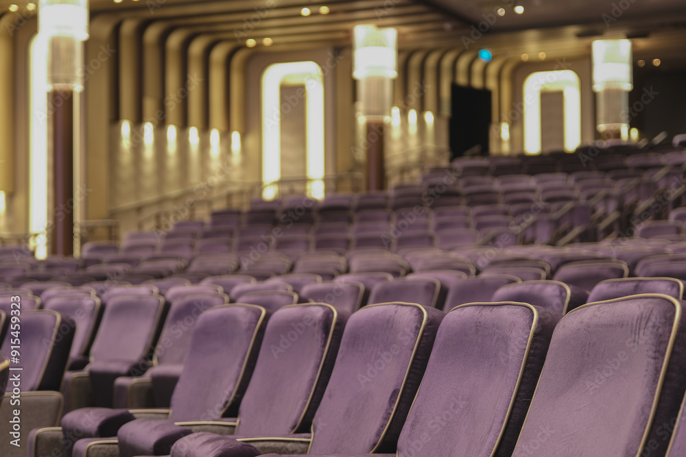 Show Lounge or large theatre with stage and seating on modern ...