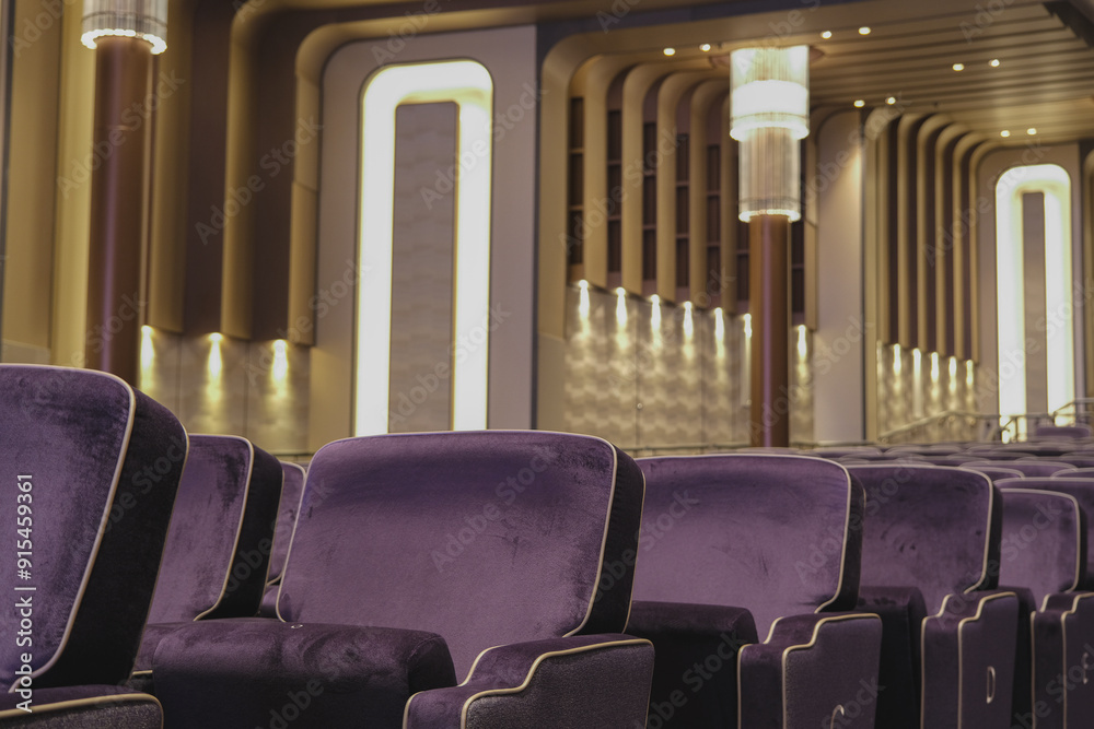 Show Lounge or large theatre with stage and seating on modern ...
