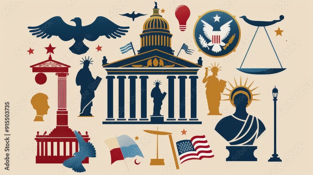 Iconic symbols of freedom and justice. Describe a symbol or emblem that ...