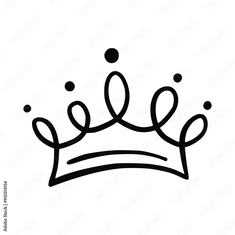 Crown icon vector. A thin line sign. Outline Crown Sign. Isolated ...