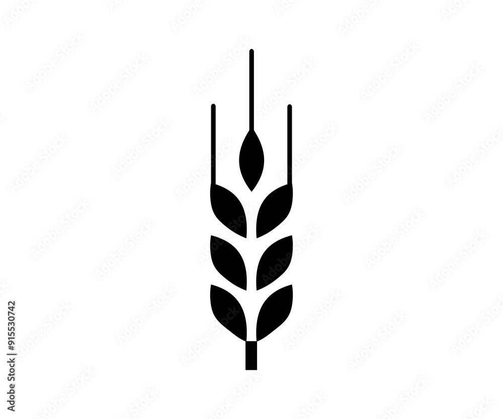 Wheat and rye icon. Cereals grain. Agriculture symbol. Wheat spikelet. Symbol of fertility ...