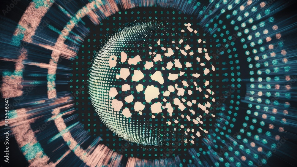 Abstract colorful texture featuring circular patterns Dynamic matrix ...