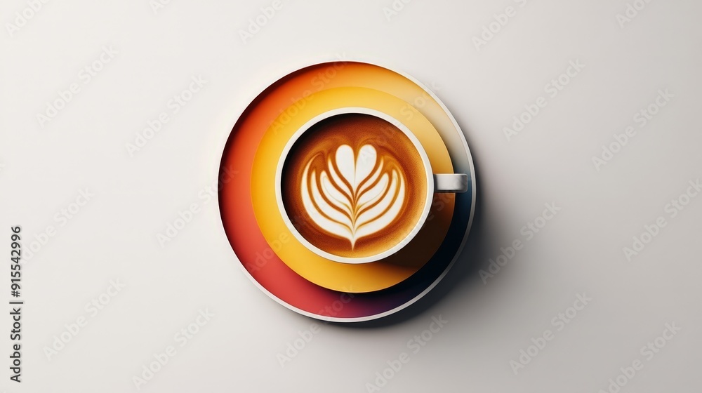 Imagine a sophisticated coffee logo featuring alternating colors on a ...