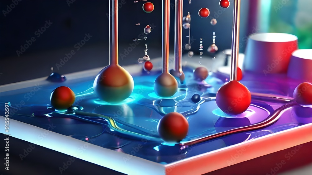 vivid three-dimensional representation of a chemical cell's ...