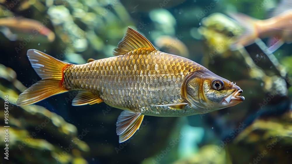 Air sacs in fish species helping them to control buoyancy in water ...