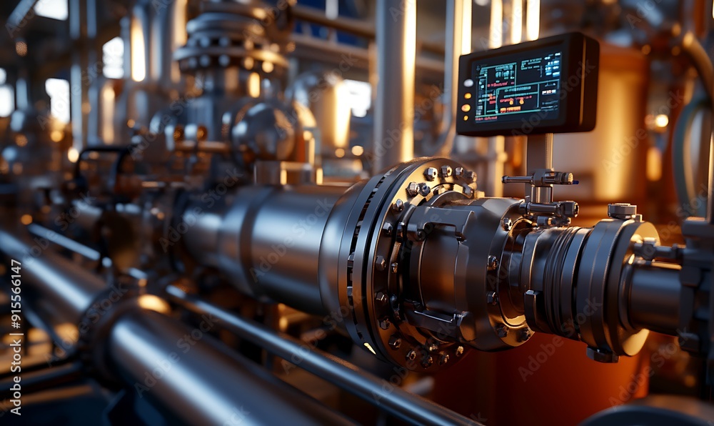 Detailed 3D Model of Ethylene Glycol Pipeline System with Valves, Pumps ...