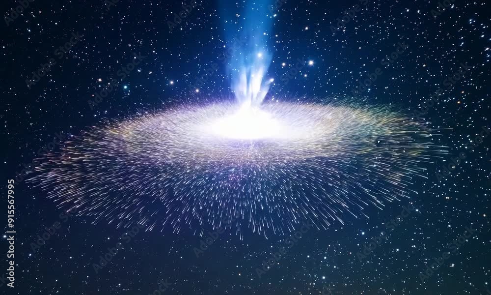Cosmic Singularity: A mesmerizing cosmic singularity in a vast, star-filled expanse. A powerful ...