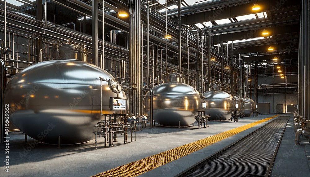 Detailed 3D Model of Ethylene Glycol Storage Tanks with Safety Valves ...