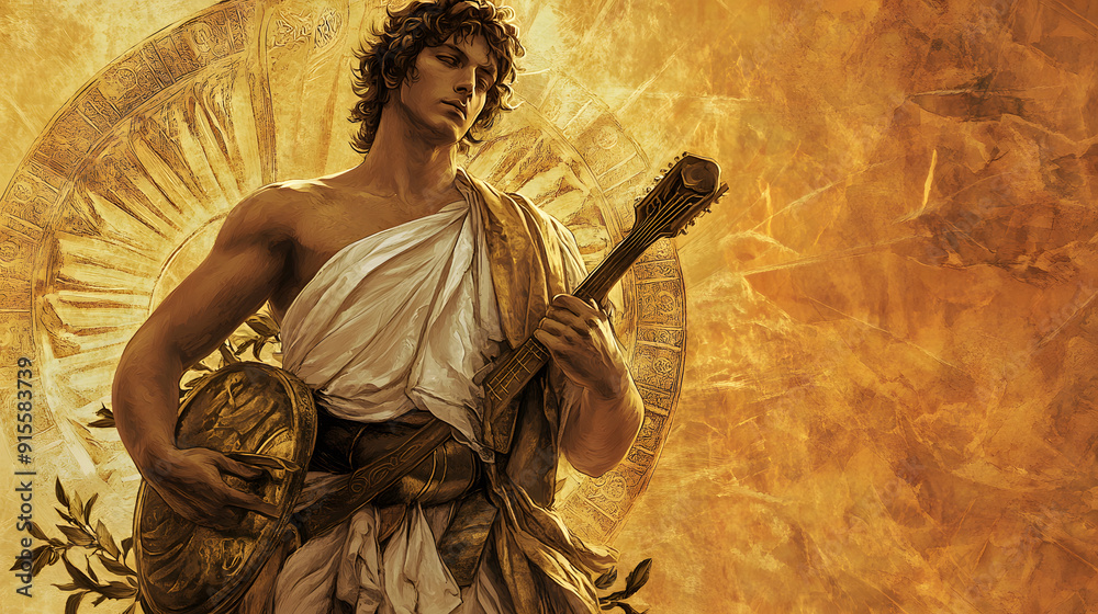 Greek god Apollo illustration, Apollo, the God of music, truth and ...