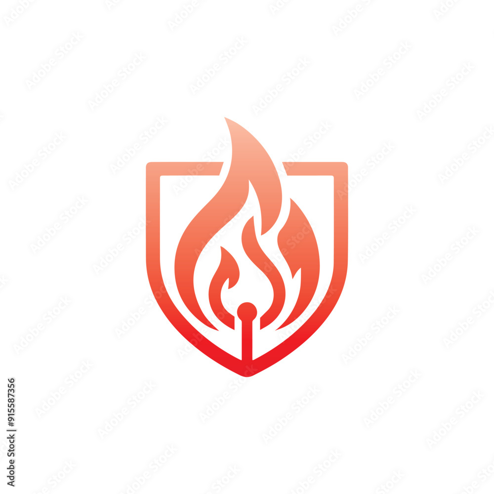 fire protection logo, Fire shield logo template design, fire ...