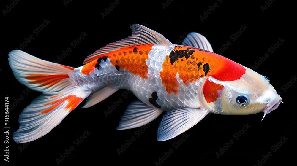 Koi fish is domesticated version of common carp. This fish is most ...