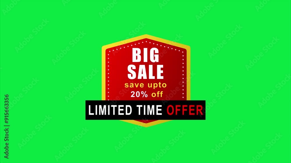 Animation Of Discount 20 25 30 And 35 Percent Off On Chroma Key Green