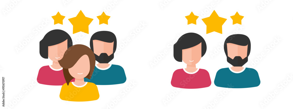 Customer loyalty experience review, client or team relationship rating ...