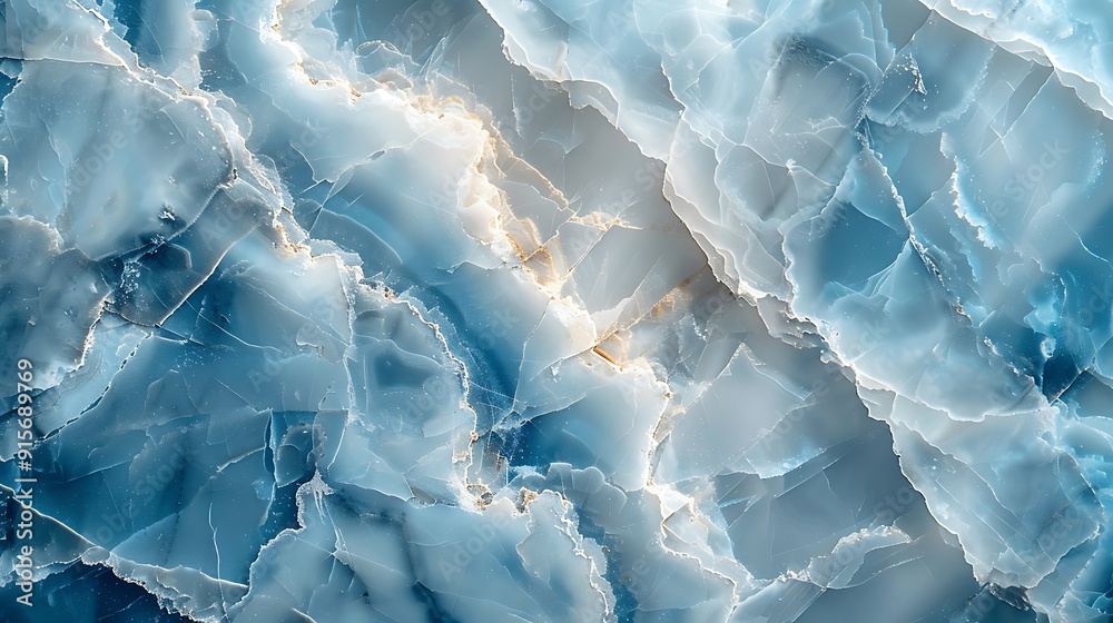 Icy white marble with light blue veins, photographed with soft ambient ...