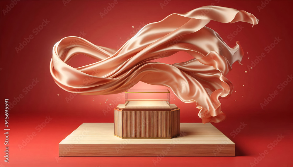 3D rendering Maroon podium, Maroon background, Beauty cosmetic product ...