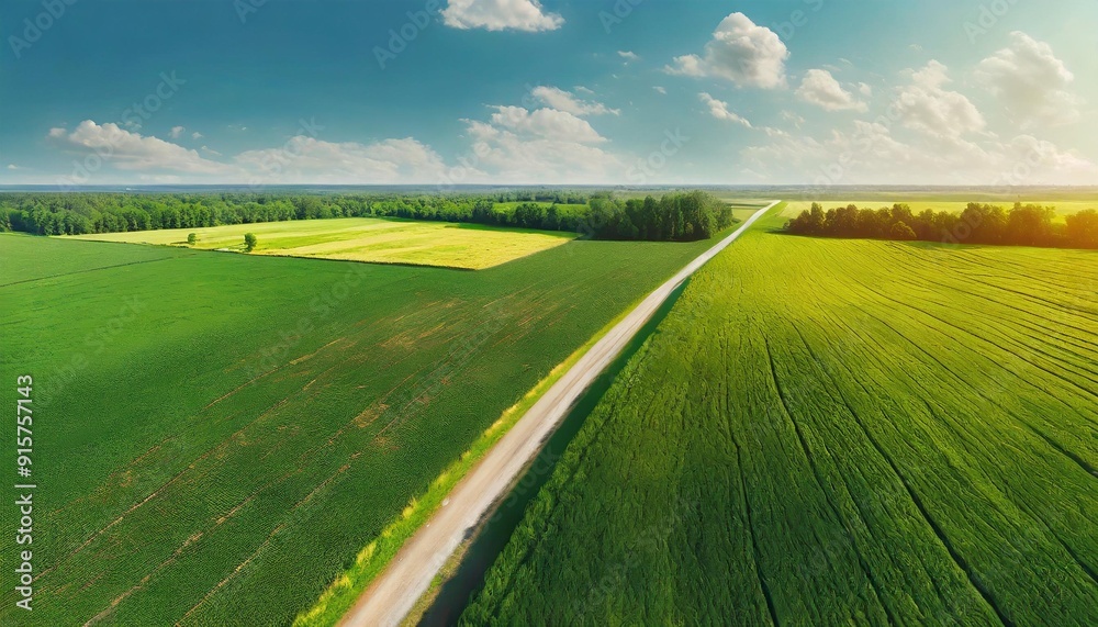 Colorful patterns in crop fields at farmland, aerial view, Abstract ...