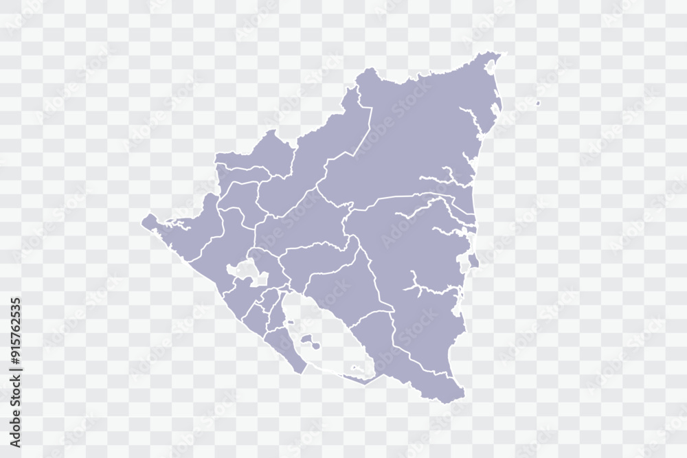 Nicaragua Map silver Color on White Background quality files Png Art ...