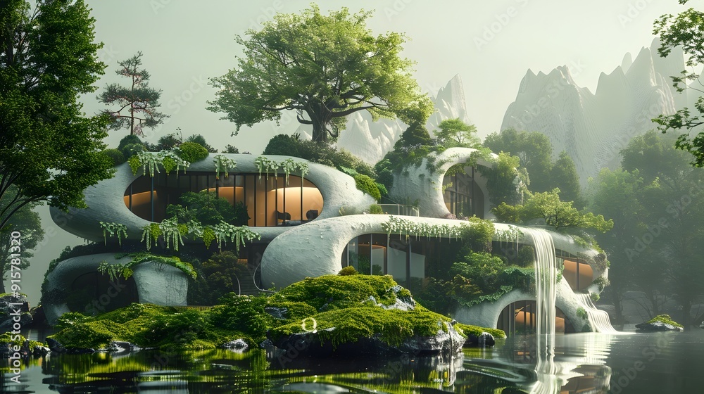 Surreal Architectural Metamorphosis Blending Nature and Built ...