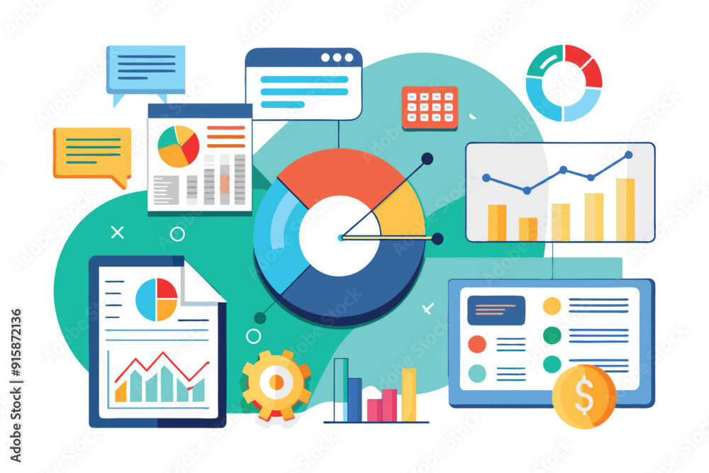 Visual representation of various analytics marketing metrics ...