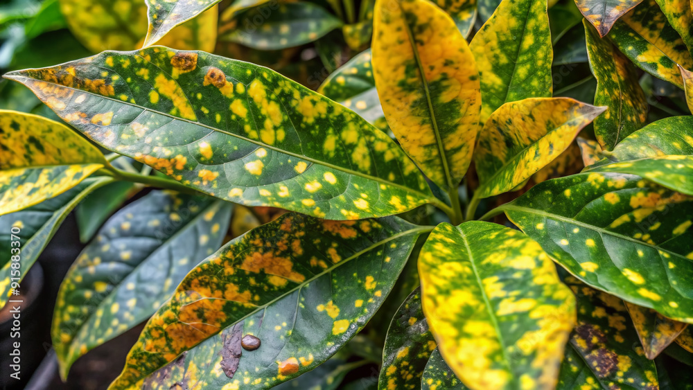 Fungal infection causes yellowing leaves and black spots on ailing ...