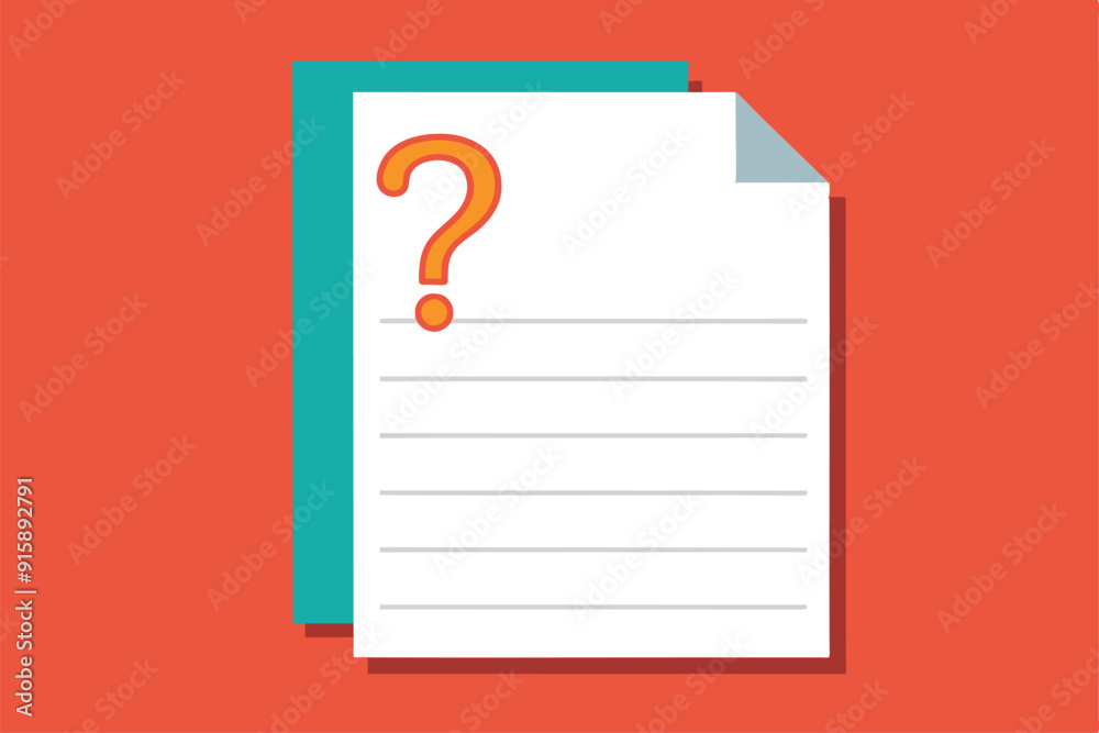 A blank sheet of white paper displays a bold question mark, inviting ...