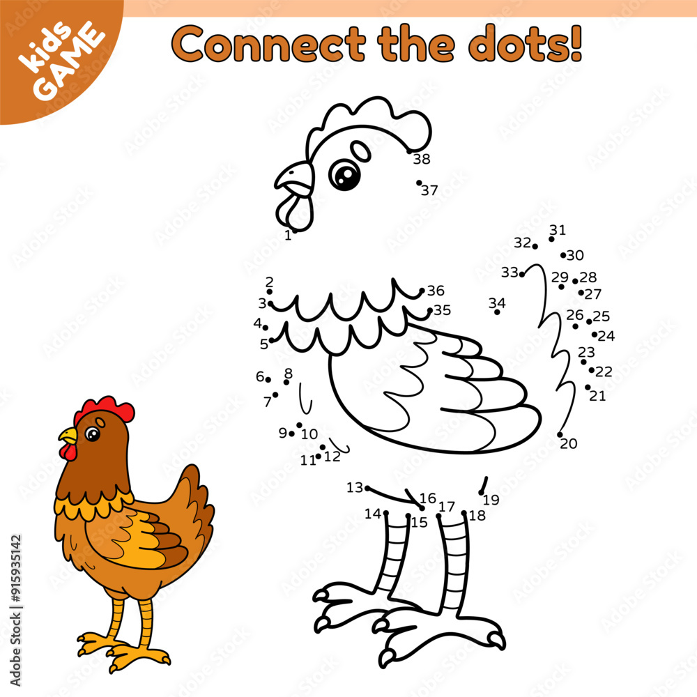 Dot to dot game for children. Connect the dots by numbers, draw a ...