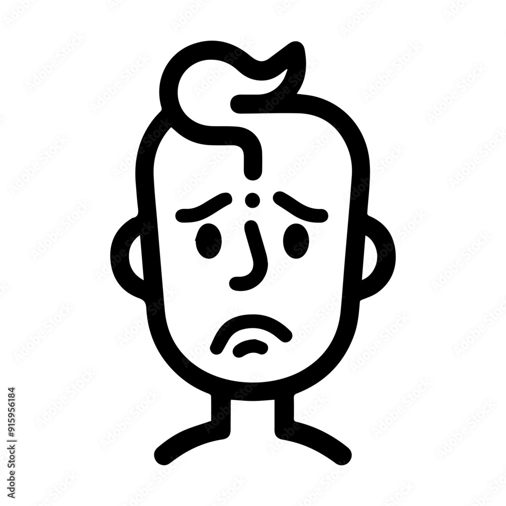 Confused icon or modern line symbol. Vector line art and icon design ...