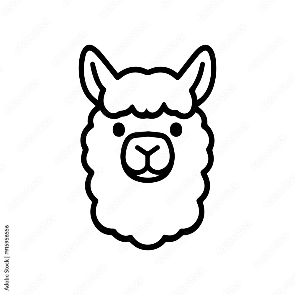 alpaca icon or modern line symbol. Vector line art and icon design with ...