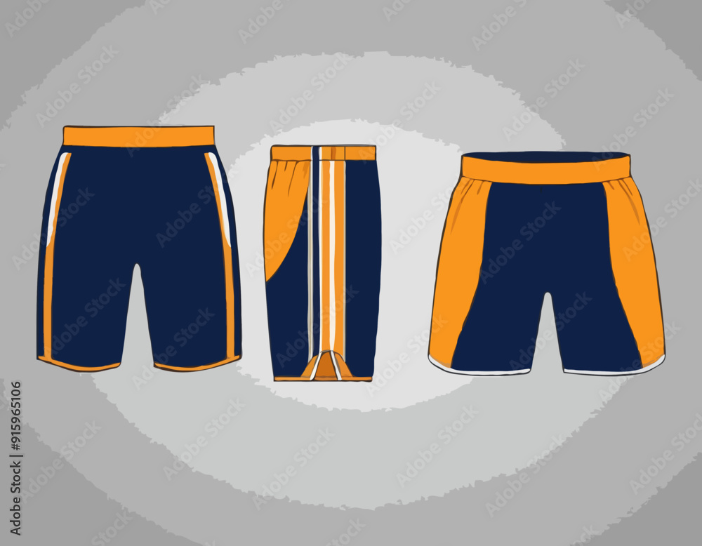 Running Shorts jersey design flat sketch vector illustration. Boxing ...