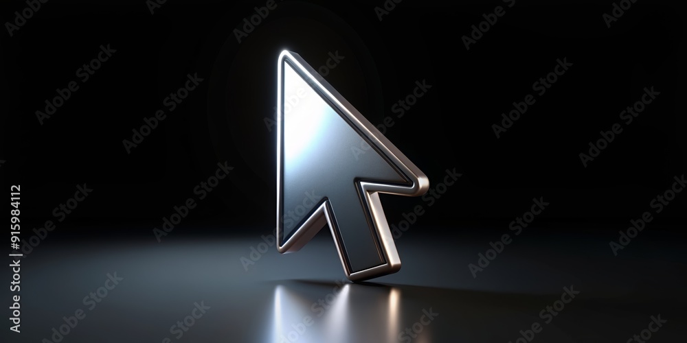 render of cursor icon on a black background, cursor, icon, render ...