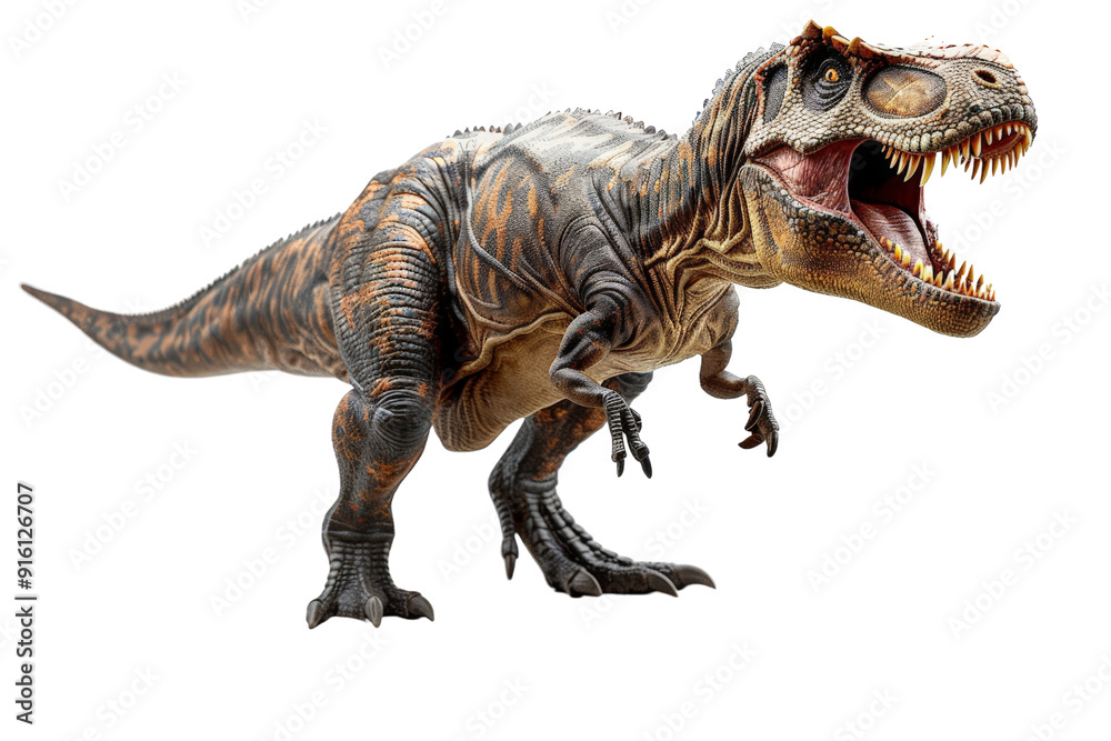 Carcharodontosaurus on a white backdrop, showcasing its grand size ...