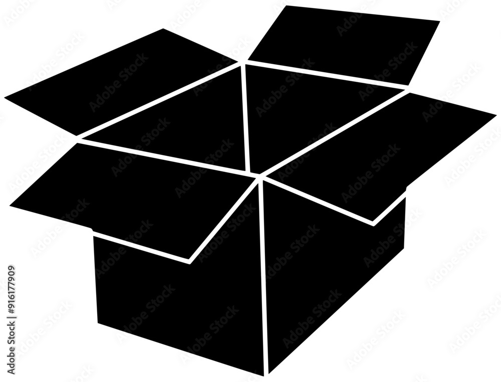 box illustration cardboard silhouette carton logo package icon delivery ...