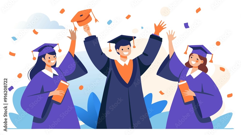 Farewell lectures, hello future! University graduates, their black ...