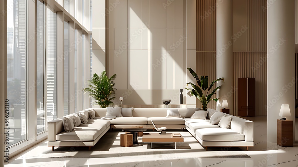 product backdrop with elegant architecture, showcasing modern furniture ...