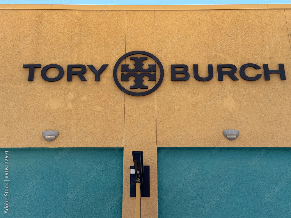 Las Vegas,Nevada,USA-June 17th 2024: Tory Burch store sign brand logo ...