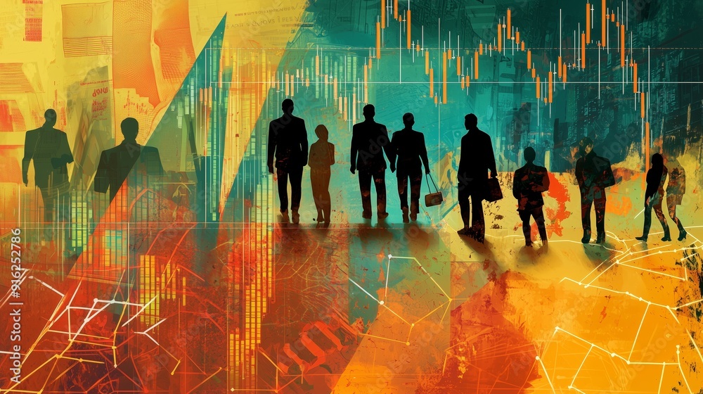"Depict a scenario of market manipulation with stock charts showing ...