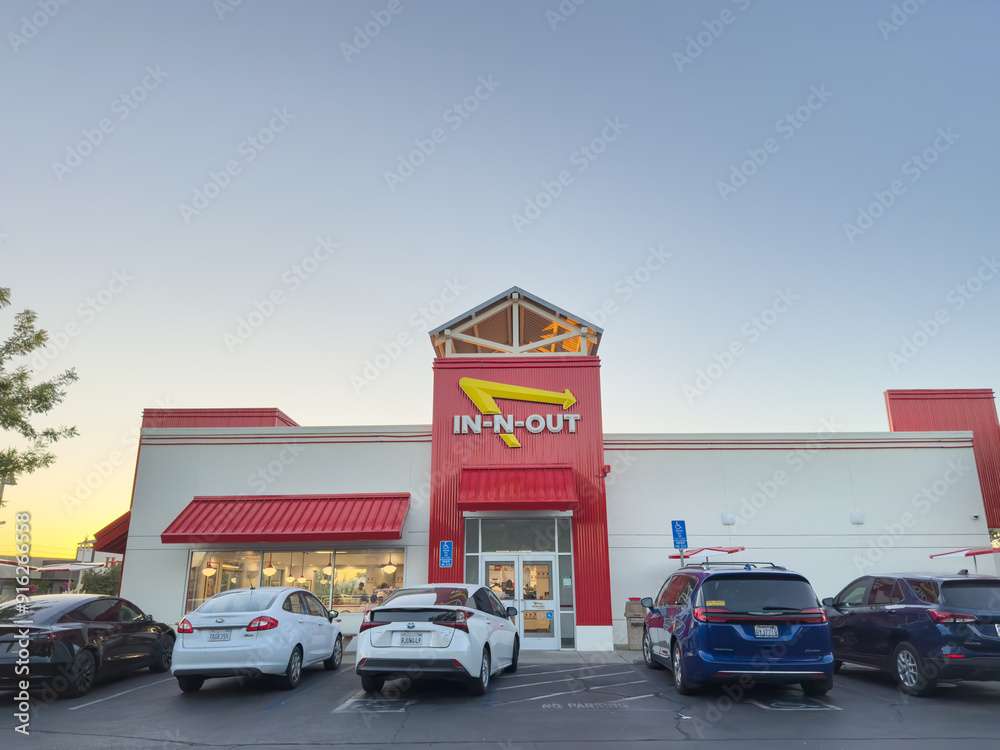 In N Out Burger fast food joint building exterior. Stock Photo | Adobe ...