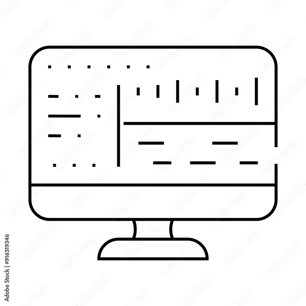 soft for audio processing line icon vector. soft for audio processing ...