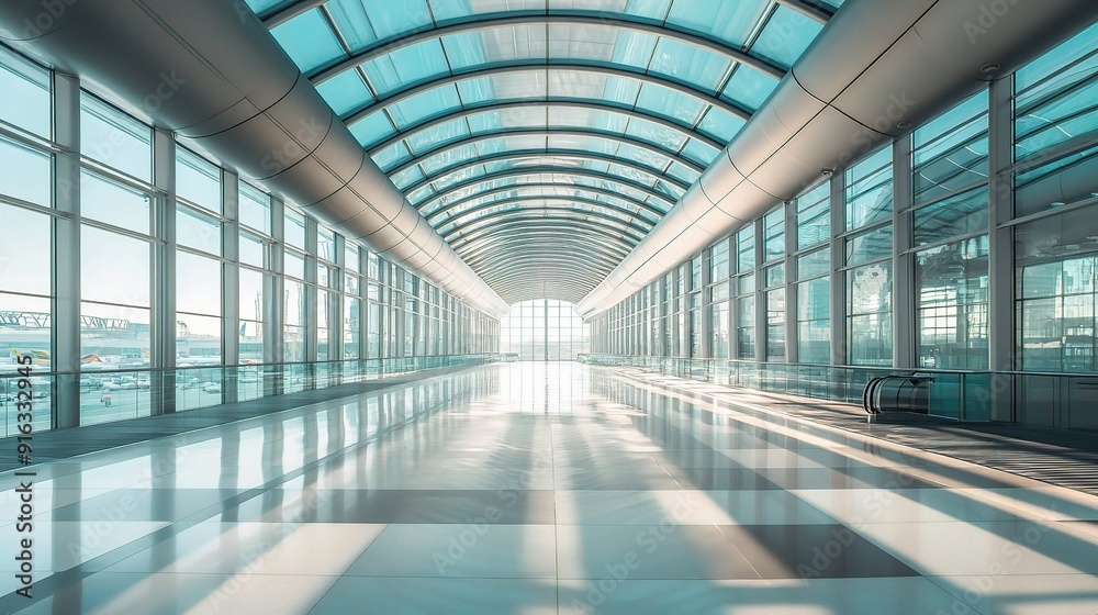 Modern Glass Corridor: A minimalist architectural masterpiece captures ...