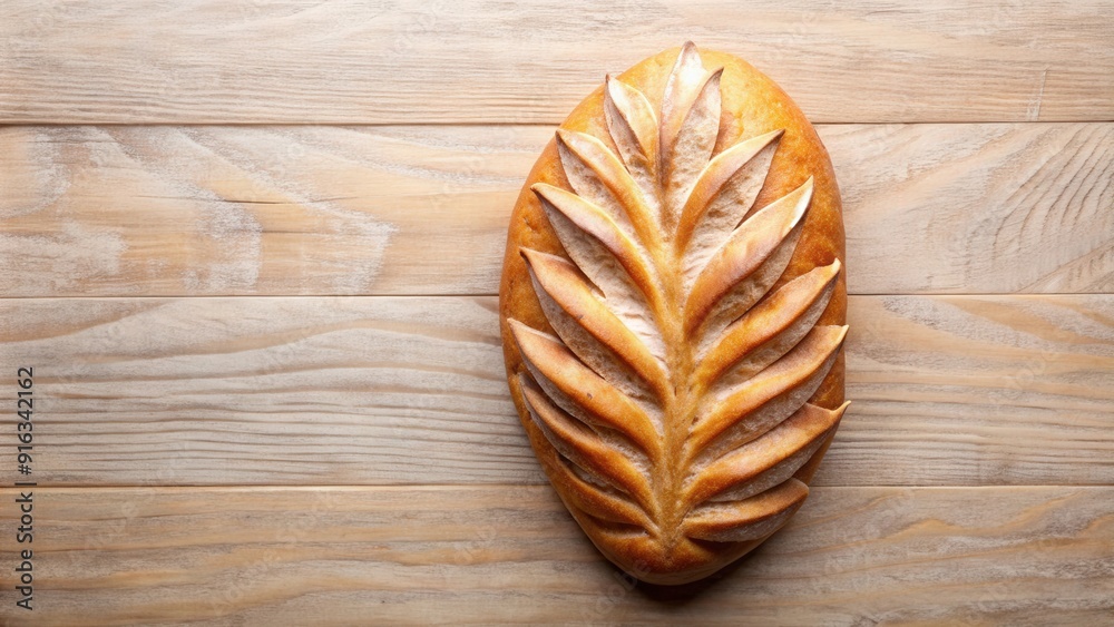 Traditional French bread known for its signature leaf-like shape ...