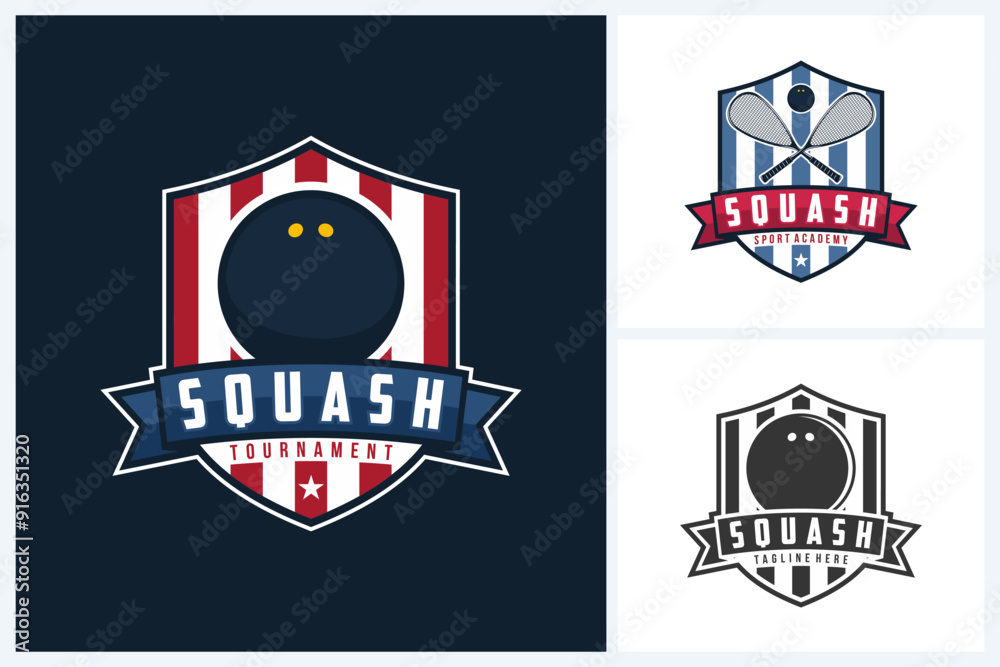 Squash logo sport design template, squash sport emblem vector, squash ...