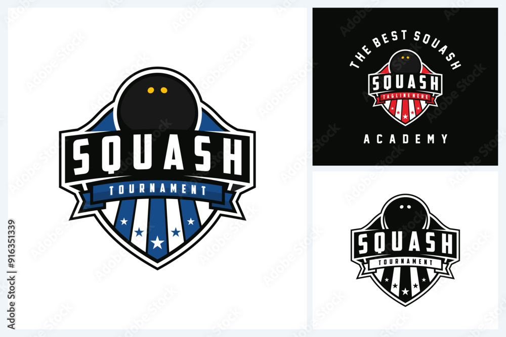 Squash logo sport design template, squash sport emblem vector, squash ...